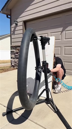 Over inflating a bicycle tire until it explodes!!! #mtb #viralreels #shorts