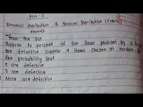 Binomial & Poisson Distribution || pu || 4 th sem