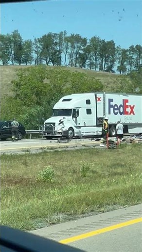 FedEx Semi Truck and Tanker Truck Crash on I-70 Highway