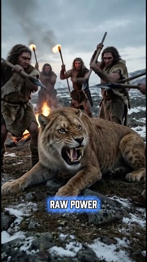 Life Million Years Ago | Smilodon vs Neanderthal Battle 😱 #shorts #humanevolution #history #facts