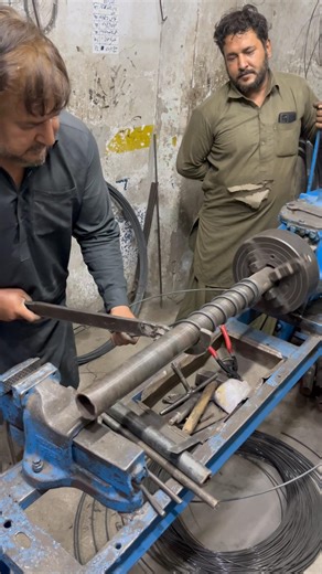 Vintage Old Lathe Spring Making | GHOTA Machine Pressure Spring | Iron Wire #diy #youtubeshorts