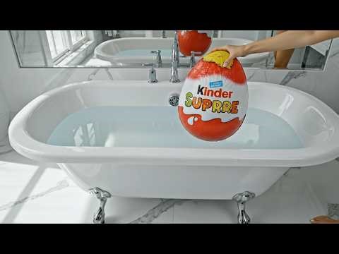 Satisfying Kinder Surprise ASMR Bath Bomb Fizz Explosion🛁|Relaxing Crackling Water Sounds No Talking