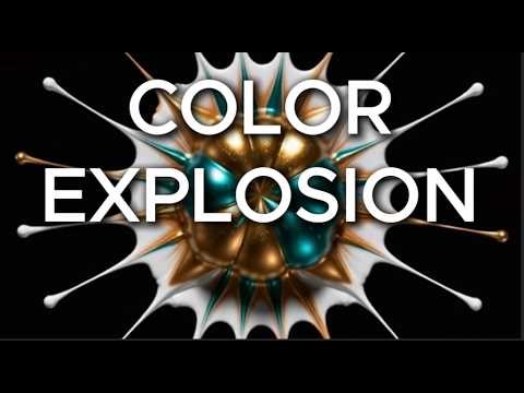 Monochrome Color Explosion ⚪🔵💥 | 1 Hour Silent Screensaver | 4K Abstract Motion