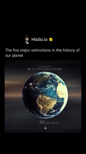 HISTIO on Instagram: "Throughout Earth’s deep history, life has been reshaped again and again by moments of sudden collapse. 🌍💥 Scientists recognize five major mass extinctions, each redefining what survives and what disappears. One of the earliest, the Ordovician–Silurian extinction around 444 million years ago, erased nearly 85% of marine life when intense ice ages caused sea levels to plummet, destroying shallow ocean habitats. Life rebounded, only to face an even darker chapter. Around 252