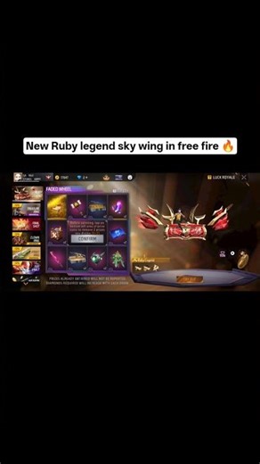 All New Ruby legend sky wing in free fire 🔥😱#freefire #ytshorts