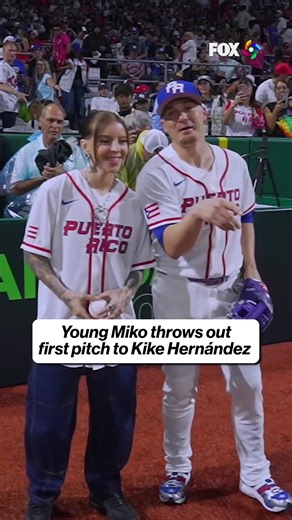 Young Miko throws out first pitch in Puerto Rico 🇵🇷 #PuertoRico #WBC #WorldBaseballClassic #mlb