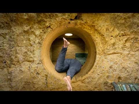 Girl Living Off Grid, Build The Most Amazing Underground Home in the Jungle alone
