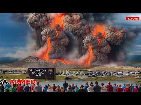 Yellowstone today:(Feb 24,2026) Live footage Yellowstone volcano magma eruption spew 1000 cubic lava