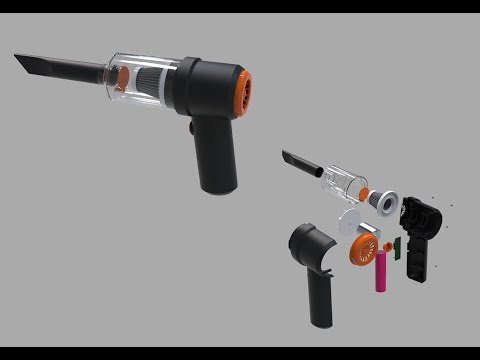 Part 11: Full Assembly and Exploded View with Exploded Lines of the Mini Vacuum Cleaner