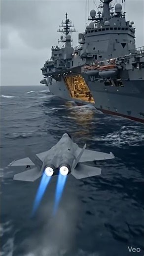 F-35 Stealth Fighter Ultra Low Pass Over the Ocean | High-Speed Navy Ship Flyby