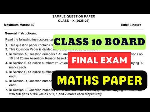 Class 10 Maths Board Question Paper || Cbse Sample Paper 2025-26 #class10maths