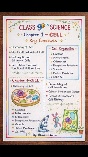 Class 9 Biology – Cell Chapter Most Important Points | Exam 2026#shortvideo #trending