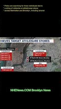 Police are searching for three individuals tied to a string of robberies at athleticwear stores acro