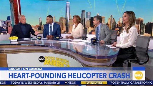 One person was injured and three others were evacuated after a helicopter crash in Utah that was caught on camera. Sam Champion reports. | Good Morning America