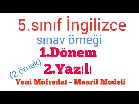Sample 5th Grade English 1st Term 2nd Written Exam (New Education Model | New Curriculum)