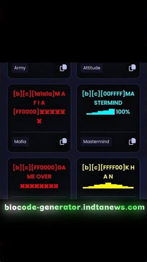 Latest Free Fire Bio Codes 2026 – Stylish Attitude, Gun & Instagram Codes