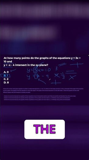 Equation Intersection: How to Solve and Find 1 Point