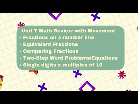 3rd Grade Bridges Unit 7 Math Review With Brain Breaks! Fractions - 2 Step Problems - Multiplication