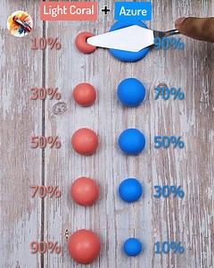 Light Coral Vs Azure Satisfying color mixing Clay #Christmas #Satisfying #asmr #clay #crafts #Shorts | Painting Concept