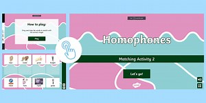 Homophones Interactive Matching Game 2