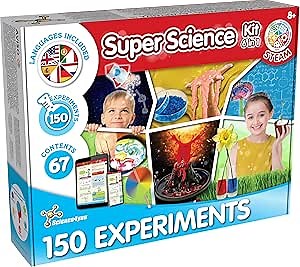 Science4you 150 Science Experiments for Kids Ages 8-12 - Super Science Kits for Kids, Chemistry Set + Stem Toys, Gifts for Boys and Girls Age 8 9 10+
