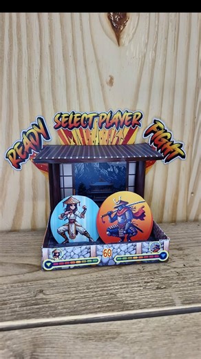 Retro Arcade Fighting Diorama in Pixel Art – DIY Papercraft Gamer Shelf Display | Arcade Style 3D