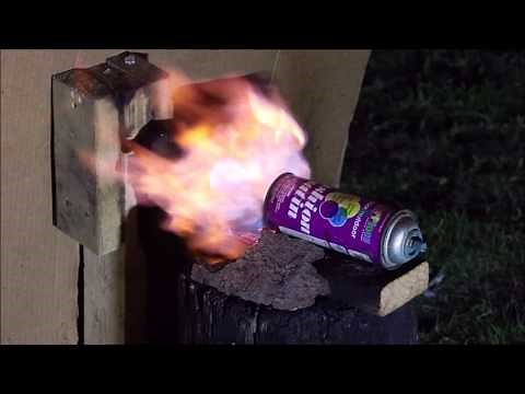 FLAMETHROWER VS SPRAY PAINT CAN! HUGE EXPLOSION!