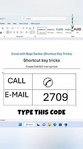 Create Call 📞 & E-mail 📧 Symbol in Microsoft word | Basic to Advanced Shortcut Key tricks | 👉 in this tutorial you'll learn how to create CALL 📞 & E-MAIL 📧 Symbol in Microsoft word, So, dear viewers if you really want to learn how to learn Excel and Word tricks, then you have to follow this channel. Thank you so much 🙏. #word #msword #wordtips #wordtricks #shortcutkeytricks #mswordtutorial #tutorial #KeyboardShortcuts #fbpost #emailsymbol #createcallsymbol #symbol #logo #excelwithbapisarda