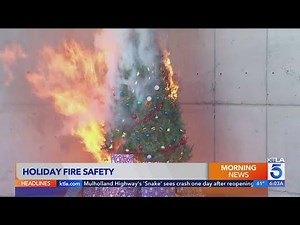 Christmas fire demonstration shows how quickly a dry tree can turn deadly