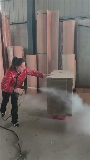 Why do cardboard box factories use pneumatic humidifiers