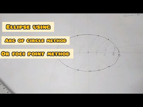 ELLIPSE BY FOCI POINT METHOD OR ARC OF CIRCLE METHOD in | Technical drawing
