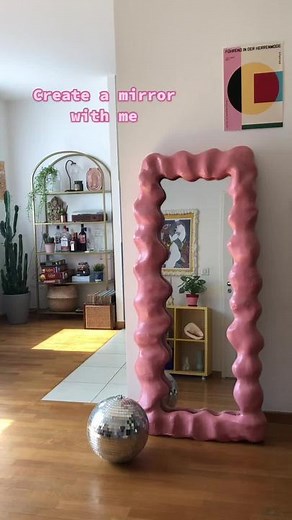 DIY Aesthetic Mirror with Wavy Frame Tutorial