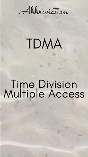 TDMA Time Division Multiple Access