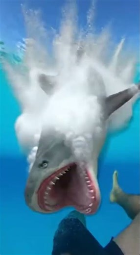 Waterslide into pool full of hungry piranhas surprises swimmers #summerfun #waterslide #piranha