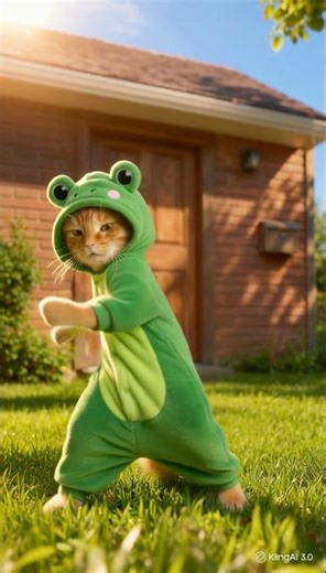 This Frog Cat has better moves than me! 🐸💃