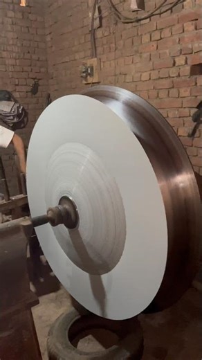 Heavy Metal Sheet Spinning – Large Industrial Dish Forming on Power Lathe #youtubeshorts