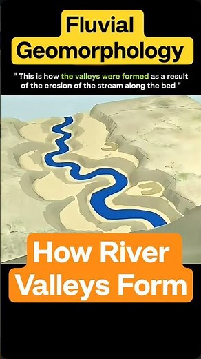 How River Valleys are formed #geomorphology #rivervalley #shorts