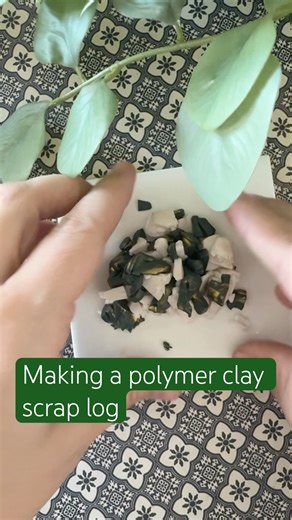 Making a polymer clay scrap log from my scraps! Can’t wait to see what this creates 💖