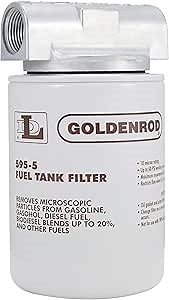 Dutton-Lainson Company - GOLDENROD 495-3/4 Bowl Fuel Tank Filter with 3/4" NPT Zinc Die-Cast Top Cap Fittings - See-Through Bowl Compatible with Biodiesel Blends - 10-Micron Diesel & Fuel Tank Filter