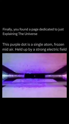 Physic Hub on Instagram: "Holding and photographing a single atom in an electric field is possible using advanced techniques such as ion traps and optical traps. In a common approach, an atom is first ionized so it carries an electric charge, then confined using precisely controlled electric fields in a device called a Paul trap or Penning trap. These fields balance the atom’s motion, preventing it from drifting away due to thermal energy. To “photograph” the atom, scientists illuminate it with 