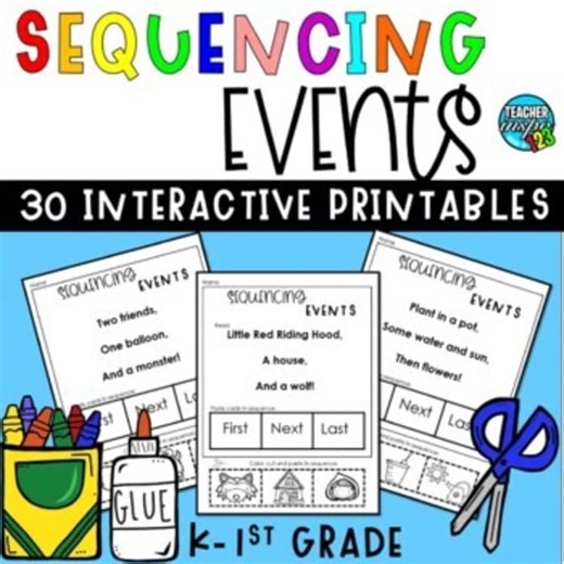 Science of Reading Comprehension Passages Sequencing Stories with Pictures BME