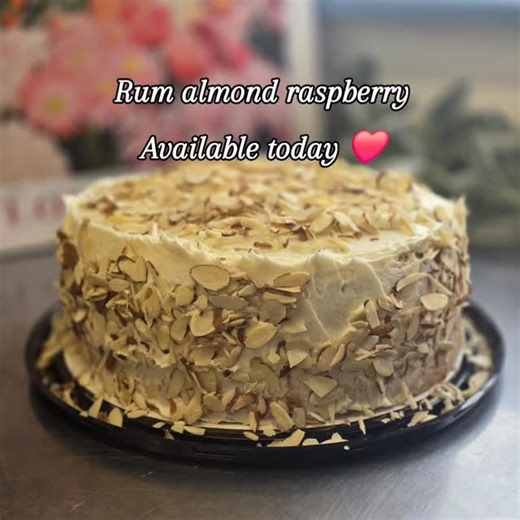 Oh yesss !!! RUM. ALMOND. RASPBERRY CAKE 🎂 🥮 Available now :) #bakersfield #eatlocal #bakery #magnoliakitchen | Magnolia Kitchen