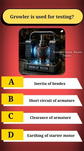 Growler is used for testing?#GrowlerTest #ArmatureTesting #ShortCircuitTest #AutoElectrical #StarterMotorTesting #ArmatureFaults #MotorWindingTest #AutomotiveDiagnostics #GrowlerMachine #ElectricalTestingTools #MechanicTools #GarageEquipment #AutoTechnician #VehicleElectricalSystem #RotorTesting #MotorRepair #AutoWorkshop | Automobile Basic Ideas