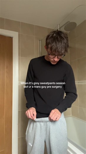 Grateful for my moreme packer bc grey sweats are ruined for me otherwise ;( #fyp #foryou #transman #transman #greysweats