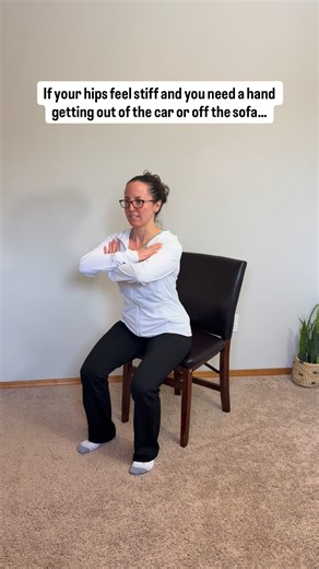 If getting up from a chair or climbing stairs feels harder than it used to, you’re not alone, and it’s not just “aging.” 🌟It’s a sign your body is asking for a little strength work and is directly related to your risk of falls. This simple, yet effective, sit-to-stand move is one of the best ways to rebuild lower-body and core strength for everyday life. �It’s part of my Balance Booster Workout, a quick, printable guide with 6 gentle exercises to help you move with greater ease in everyday life