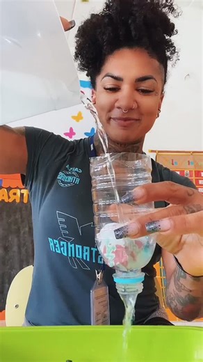 Science Experiment with Water-Based Solution Demonstration