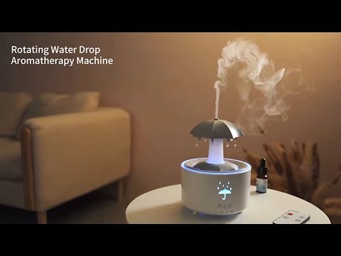 Aesthetic 360° Raindrop Humidifier | 2-in-1 Oil Diffuser, LED Mood Lights & Room Transformation!