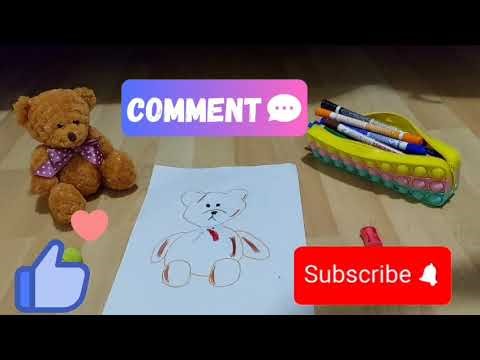 Coloring with these colours#art#drawing#teddybear