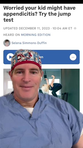 #greenscreen the jump test is a unique way to identify whether or not your child may have worrisome inflammation around their appendix. Obviously, this is not definitive but for those of us that think about appendicitis, it is a easy thing to do at home. #appendix #appendicitis #appendectomy #belly #bellypain #stomach #stomachproblems #jump #test #momsoftiktok #babiesoftiktok #parentsoftiktok #fyp