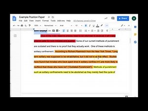 Mini Lesson: Position Paper Example and Reminders